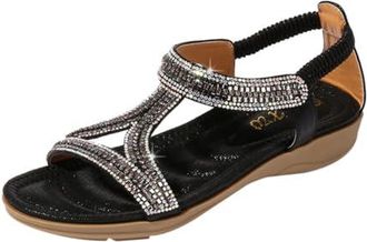 Frcolor Sandales Compensées Femme à Brides Transparentes Confortables et Ajustables Style Flatform à Semelle Caoutchouc pour Quotidien et Fêtes