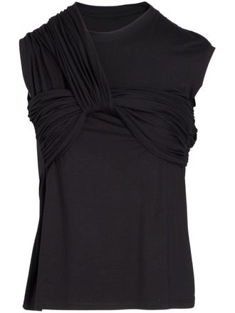 Giambattista Valli Jersey-T-Shirt mit Twist-Detail - Schwarz