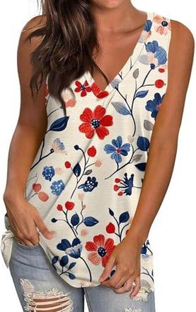 Generic Debardeur Femme Chic et &eacute;l&eacute;gant Chemisier sans Manche D&eacute;bardeur Top Ete Haut Chic et Elegant Caraco Vetement Femme Tee Shirt sans Manche Fluide Ample