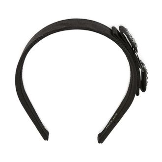Ferragamo Haarreif mit Schleife und Swarovski-Kristallen - - Accessories - Damen - Schwarzk - ONE SIZE