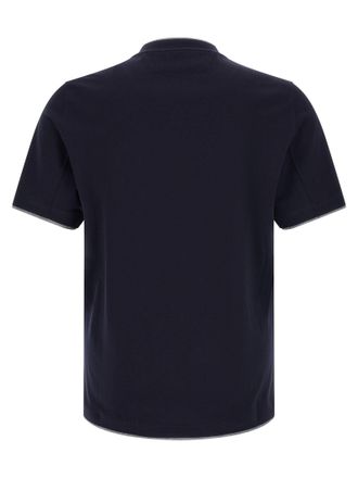 Brunello Cucinelli Mens Blue Cotton T-Shirt