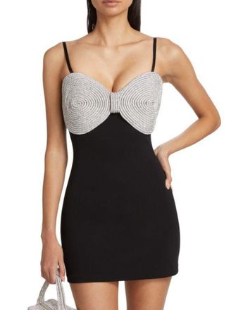 Mach & Mach March & March Crystal-embellished Mini Dress Size L