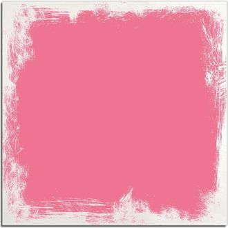 Wallario Wandbild aus Holz Pastellrot - 40 x 40 cm in Premium-Qualität: Brillante Farben