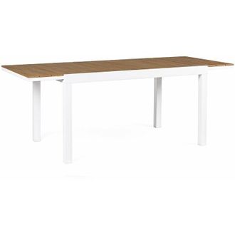 BIZZOTTO Ausziehbarer Tisch Elias aus lackiertem Aluminium und Polywood f&uuml;r Garten und Veranda 140/200 cm -Weiss