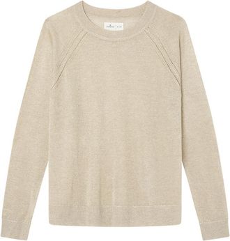 Springfield Damen Jerseyviscosodel&uacute;rexconcuelloredondo Pullover Viskose Lurex, elfenbeinwei&szlig;, XS