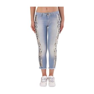 Met Met, Femme, Jeans, Bleu, Taille: W25 Jean Cropped en Coton