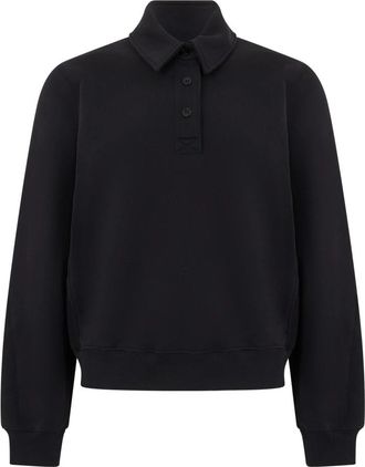Maison Kitsun&eacute; Baby Fox Polo Sweatshirt - - Sweatshirts & Hoodies - Damen - Schwarzk - XS