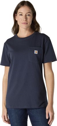 Carhartt Work in Progress Damen, K87 Weites, schweres, kurzärmliges T-Shirt mit Tasche, Marineblau, XL