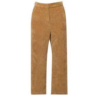 Max Mara Femme, Pantalons, Brun, Taille: 42 FR Pantalon en Velours C&ocirc;tel&eacute; de Coton