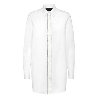 Philipp Plein Shirt Dress Crystal - - Blouses & Shirts - Damen - Wei&szlig; - XS