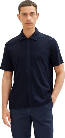 Tom Tailor Herren 1036931 Sommer-Hemd mit Muster, 10668-Sky Captain Blue, L