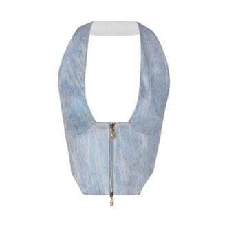 Genny Top - - Tops - Damen - Blau - 2XS