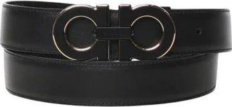 Ferragamo Homme, Accessoires, Noir, Taille: 115 CM Ceinture Double Gancini r&eacute;glable