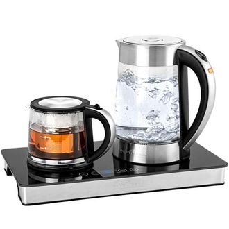 Profi Cook ProfiCook Station &agrave; th&eacute; et &agrave; caf&eacute; | Bouilloire 1,7 litre | Th&eacute;i&egrave;re |Verre | 0,8 litre | Fonction maintien au chaud |R&eacute;glage de la temp&eacute;rature et panne