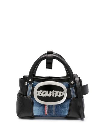 Dsquared2 sac cabas Belt &agrave; design patchwork - Noir
