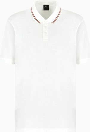 A|X Armani Exchange Mens Utitlity Edge, Collar Stripes, Embroidered Logo,Regular Fit,White,M