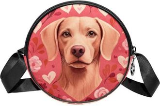 Generic Sac &agrave; bandouli&egrave;re rond pour femme, petit sac &agrave; bandouli&egrave;re avec fermeture &eacute;clair, bretelles r&eacute;glables, sac &agrave; main rond d&eacute;contract&eacute; pour femmes et fill
