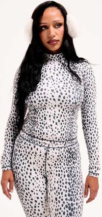 Juicy Couture Lang&auml;rmliges Thermo-Rollkragenoberteil mit Leopardenmuster, Kombiteil-Bunt