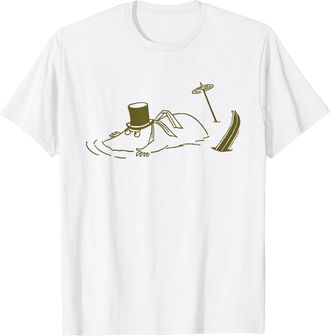 Moomin Olive Skifahren Moominpappa steckt im Schnee Winter Spiele T-Shirt