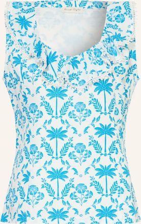 Phase Eight Blusentop Rhona Mit Leinen Und Volants blau