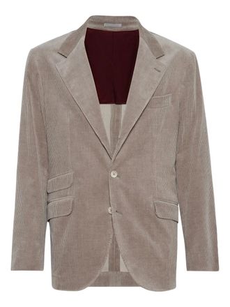 Brunello Cucinelli blazer en velours côtelé - Marron