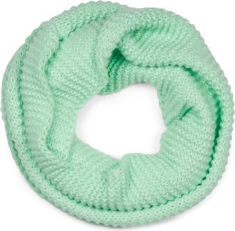 styleBREAKER Unisex Strick Loop Schal Einfarbig mit Wellenmuster, warmer Winter Strickschal, Schlauchschal 01018169, Farbe:Mint