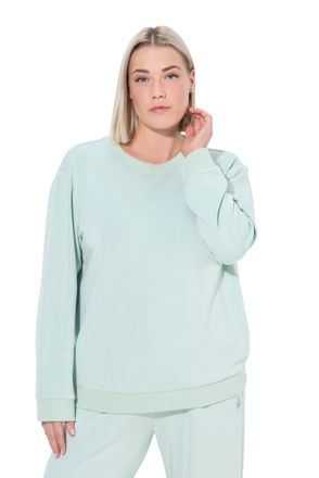 Ulla Popken Damen große Größen Übergrößen Plus Size Yoga-Sweater, Boxy, Cut-Out, Stehkragen, Langarm salbai 58+ 824534164-58+