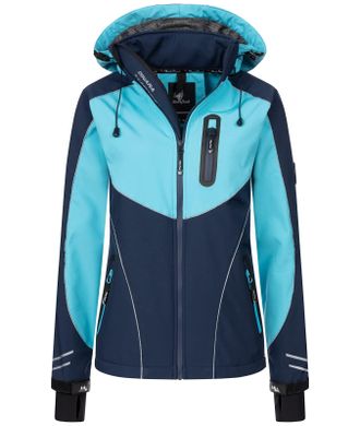 Rock Creek Damen Softshell Jacke Windbreaker Regenjacke &Uuml;bergangsjacke Softshelljacke Damenjacke Regenmantel Outdoorjacke Kapuze D-464 Navy XXL