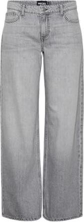 Pieces Jean Pcnoelle LW Wide Large, Gris Denim, W25 Femme