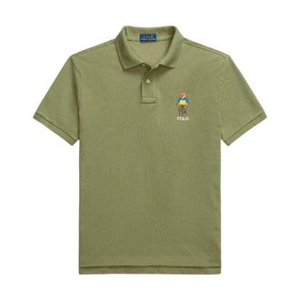 Ralph Lauren Homme, Tops, Vert, Taille: M Polo vert Custom Slim