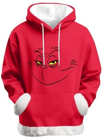 Generic Le Grinch Sweat A Capuche Femme Vetement Christmas De The Adulte Oversize Femmes Noël 2025 Deguisement Pull Polaire Sweet Pilou Plaid Noel Sweatshirts