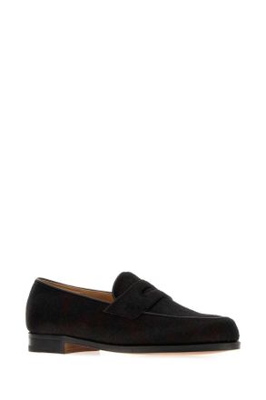John Lobb Two-Tone Calf Hair Loafer - Black