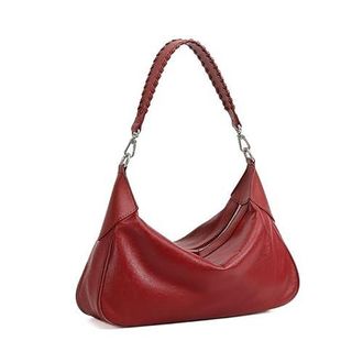 Generic Sacs &agrave; bandouli&egrave;re en cuir v&eacute;ritable - Sac fourre-tout pour femme - Sac &agrave; main souple en forme de croissant - Travail quotidien, bordeaux, 11.81 x 6.6