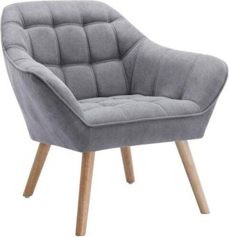 Vente-Unique Vente-unique - Fauteuil en tissu gris caserta