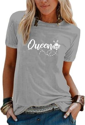 Keephen Queen Bee T-Shirt Femmes Apiculteur Ruche Dr&ocirc;le Impression 3D T-Shirt Mignon Abeilles Miel Amoureux Tops Casual Col Rond Pullover