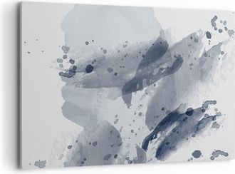 Arttor Wandbilder Dekoration Wohnzimmer Abstraktion Blau Minimalismus Bilder auf Leinwand 120x80cm Leinwandbild Schlafzimmer Deko Wand Kunstdruck Art Groß XX