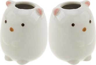 Amosfun Keramik Zahnb&uuml;Rstenhalter Und Zahnstocherhalter Spender Mit Anti-Rutsch Basis F&uuml;R Badezimmer Und Tischdekoration in Wei&szlig;