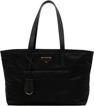 Prada Shopper - Medium Saffiano Trimmed Re Nylon Re Edition 1978 T - Gr. unisize - in Schwarz - für Damen