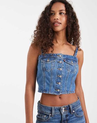 Levi's Jeanskorsett in Mittelblau mit Fronttaschen