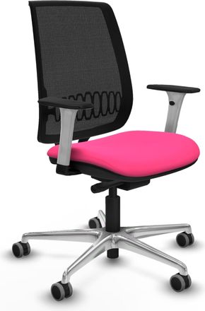 Piqueras y Crespo Schreibtischstuhl Rosa Alares mit wei&szlig;en und schwarzen Armlehnen, h&ouml;henverstellbare Lendenwirbelst&uuml;tze, ausgestattet mit Syncro/Traslack und injiziert
