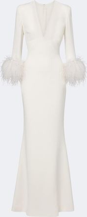 Elie Saab Robe aus Cady mit Federn