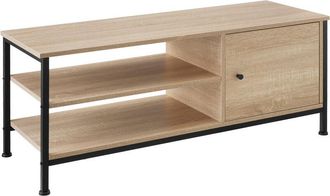 TecTake Meuble TV Style industriel Pieds r&eacute;glables Bois clair
