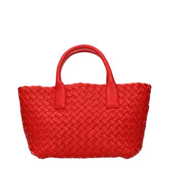 Bottega Veneta Femmes Mini Cabat Sacs &agrave; main Cuir Rouge/Pierre Rouge