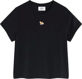 Maison Kitsun&eacute; Femme, Tops, Noir, Taille: 36 FR Baby Fox Baby T-Shirt