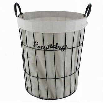 Trade Shop Cesto Porta Biancheria Contenitore In Tessuto Con Struttura Metallo Bagno 10632