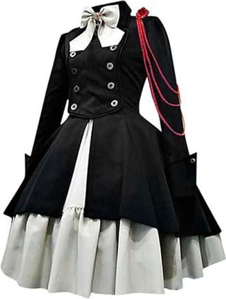 Generic Mini Robe Femme Sexy- Robe M&eacute;Di&eacute;Vale Femme Manches Longues-Robe Halloween Bow Princess Cosplay Carnaval Drame F&ecirc;Te Grande Taille Style Retro Cour Rena