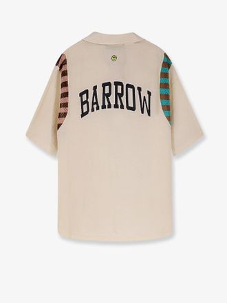 Barrow Mens Viscose Shirt With Front Logo Beige
