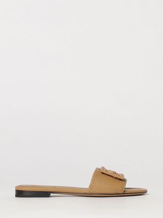 Fendi Mules plates Baguette en cuir de veau martel&eacute; avec monogramme FF d&eacute;coup&eacute;