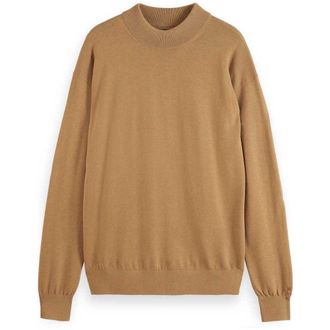Scotch & Soda Herren Pullover Sweater Core - Dropped Shoulder Mock Neck Pullover, Light Camel,XXL