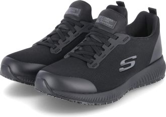 Skechers Damen Squad Sr Sneaker, Black Flat Knit, 37.5 EU